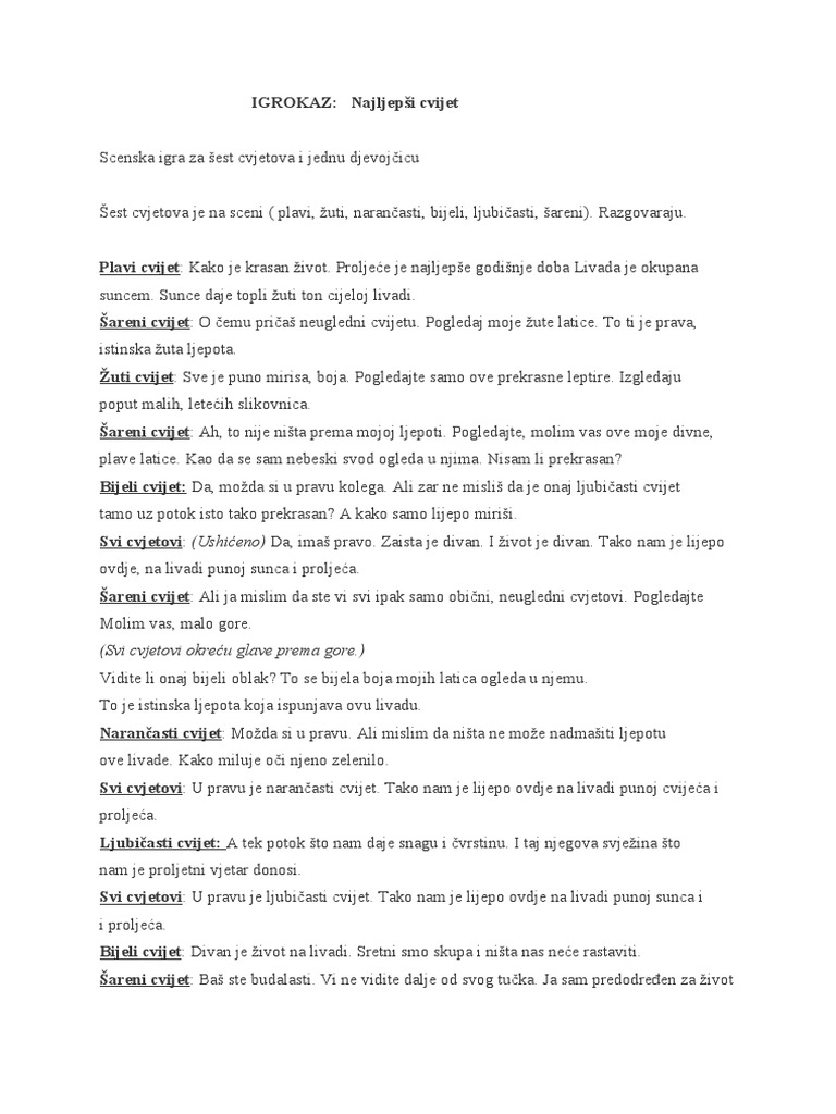 Igrokaz Cvjetovi | PDF