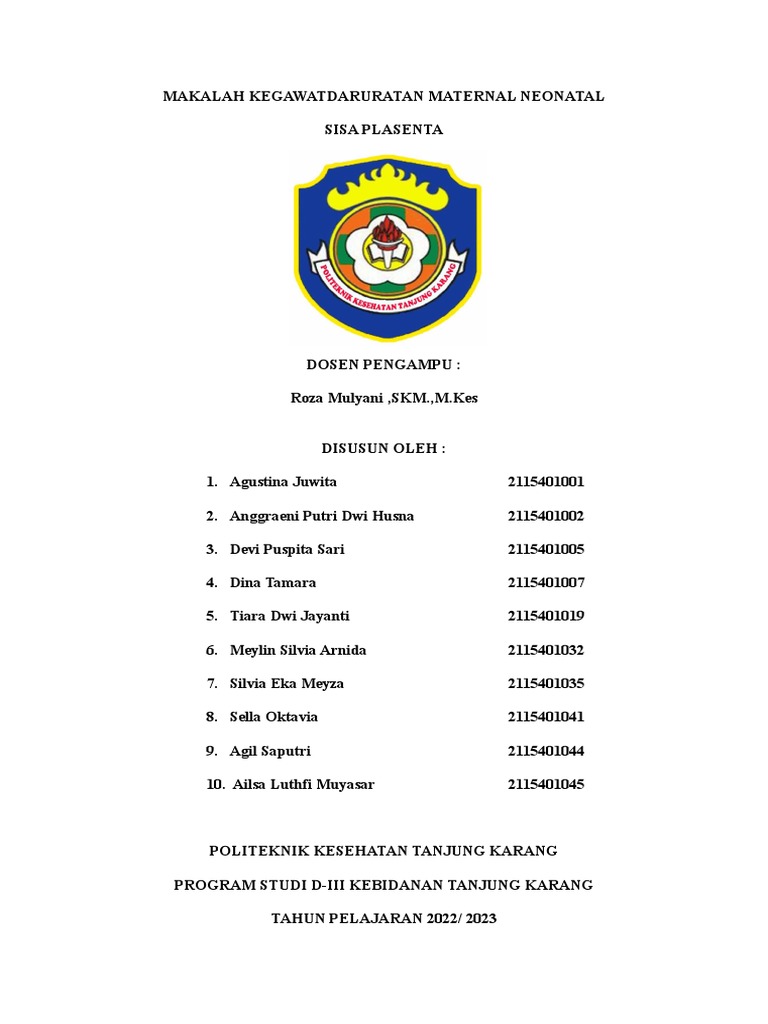 Sisa Plasenta: Penyebab dan Penanganan | PDF