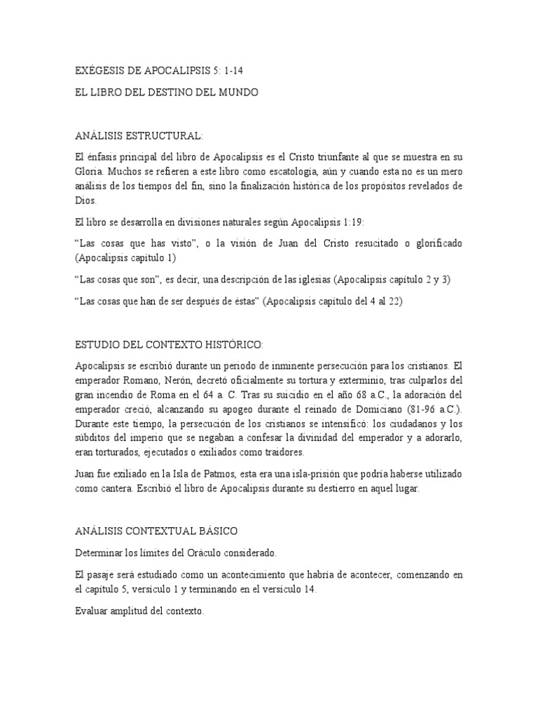 Exégesis de Apocalipsis 5 | PDF