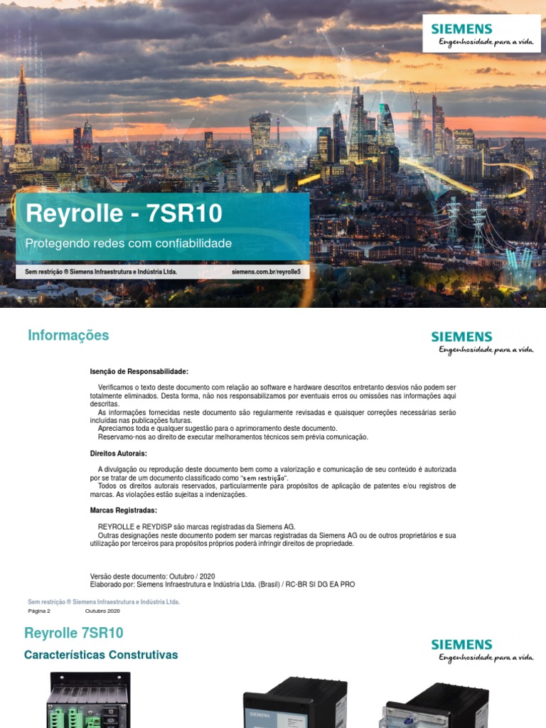 Apresentação 7SR1004 RA27 Siemens | PDF | Eletricidade | Engenharia ...