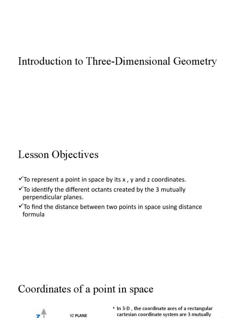 Introduction to 3D Geometry and Octants | PDF