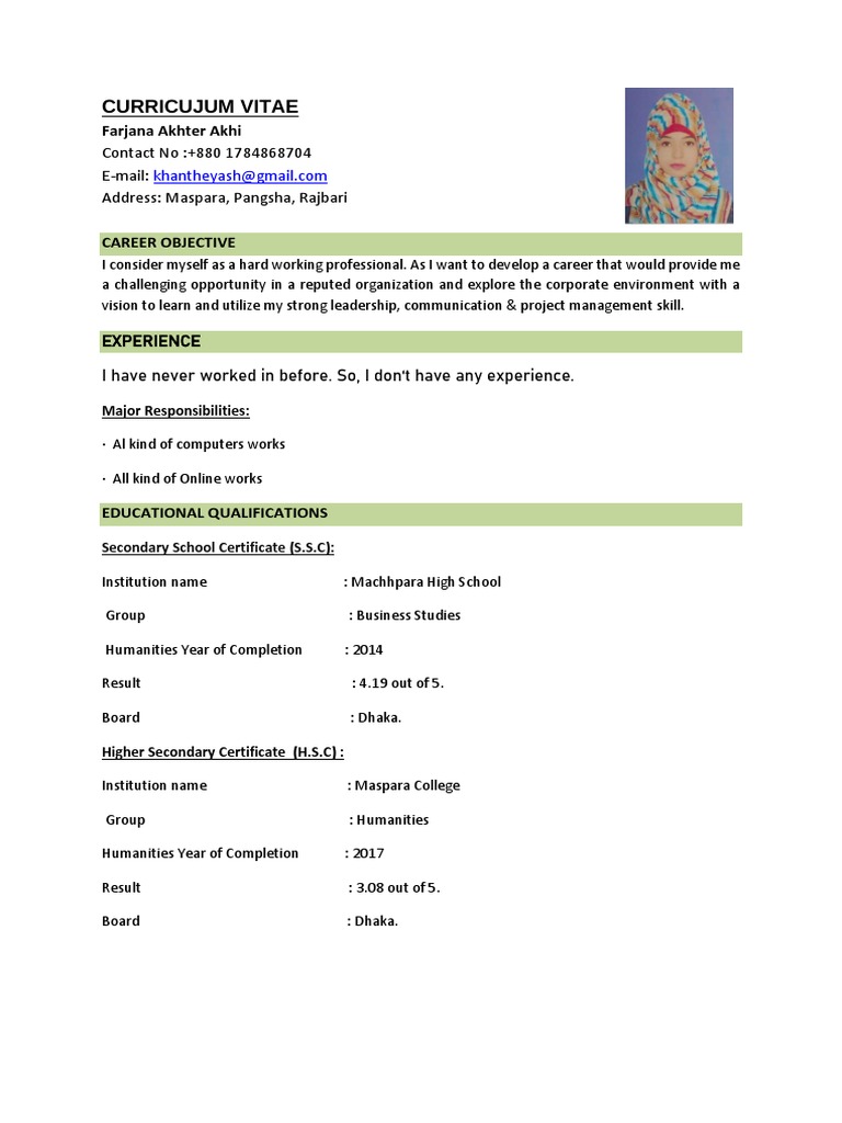 Akhi Ka Complete CV - 2022, R | PDF