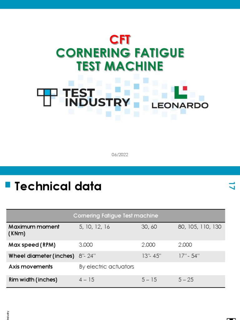 Cornering Fatigue Test Machine CFT Leonardo 06 2022 En | PDF