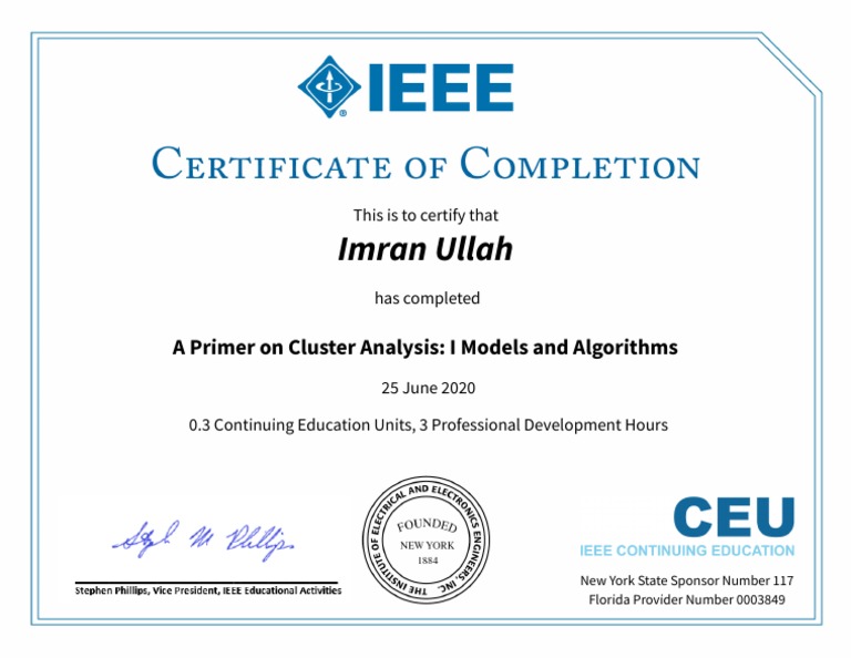 IEEE Certificate | PDF
