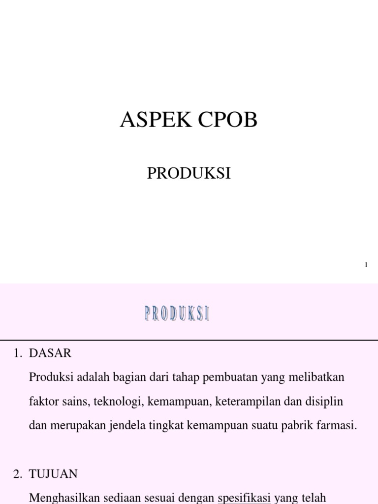 Proses Produksi Obat di Industri Farmasi | PDF