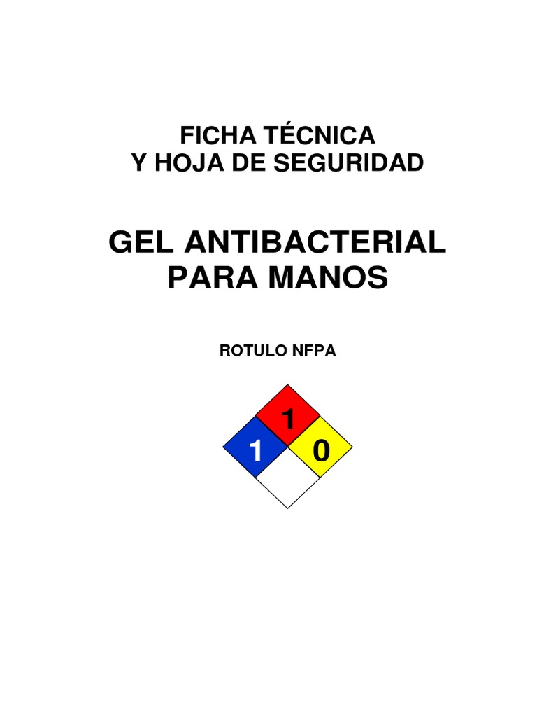 HS GEL ANTIBACTERIAL PARA MANOS | PDF | Agua | Etanol