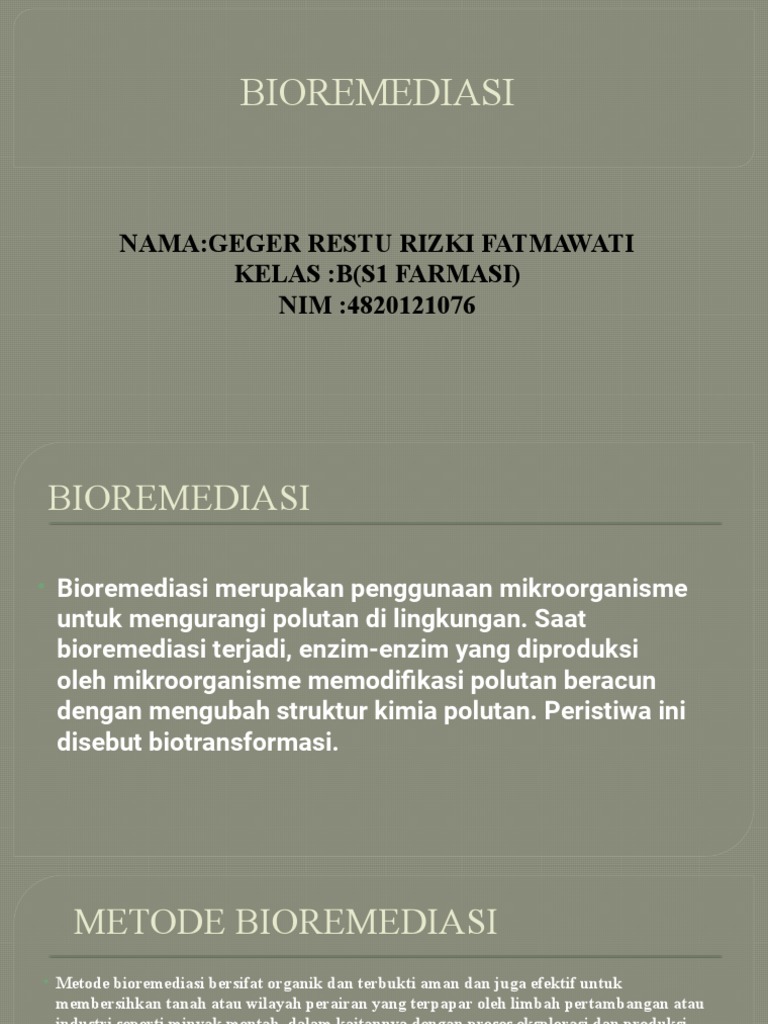 BIOREMEDIASI | PDF | Kesehatan Holistik | Teknologi & Rekayasa