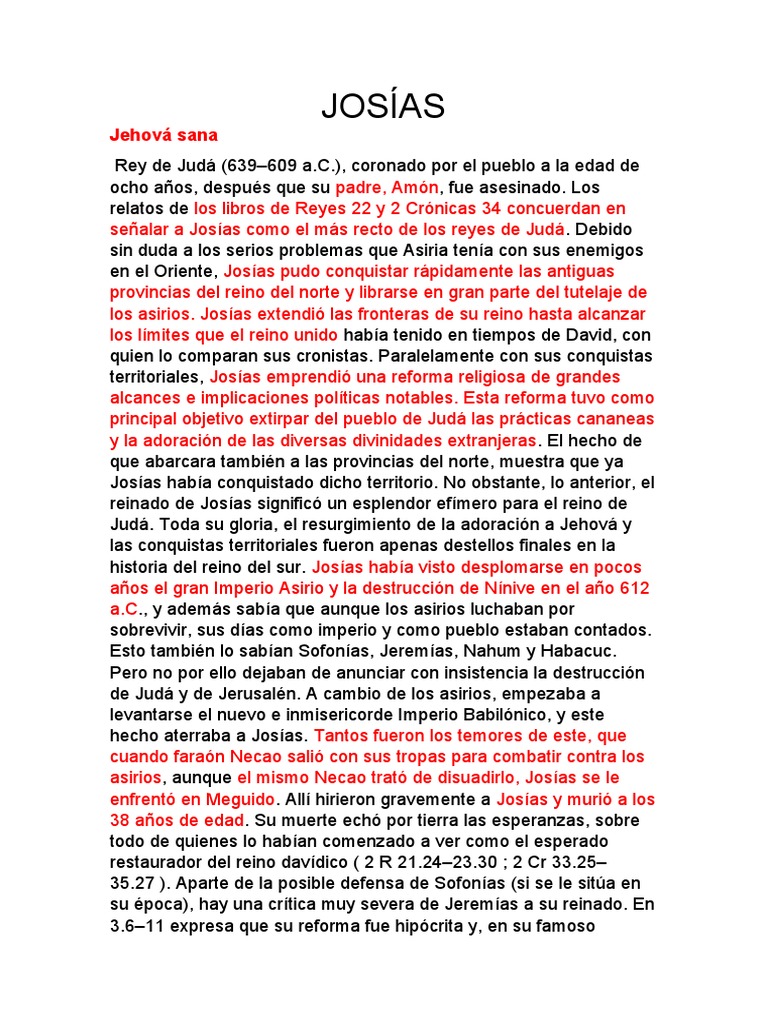 JOSÍAS | PDF | Biblia | Jesús