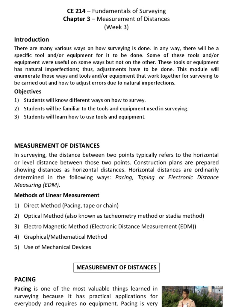 Lesson 3 Measurement of Hor. Distances Part 1 | Download Free PDF | Surveying | Metrology
