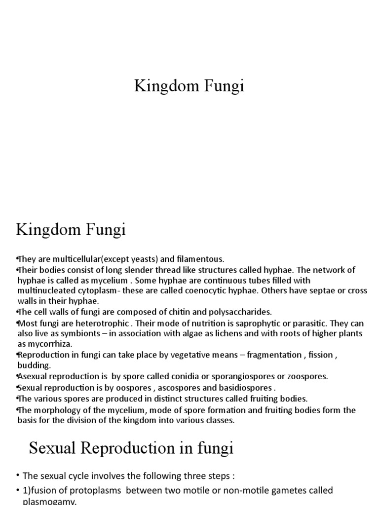 Kingdom Fungi | PDF | Science & Mathematics