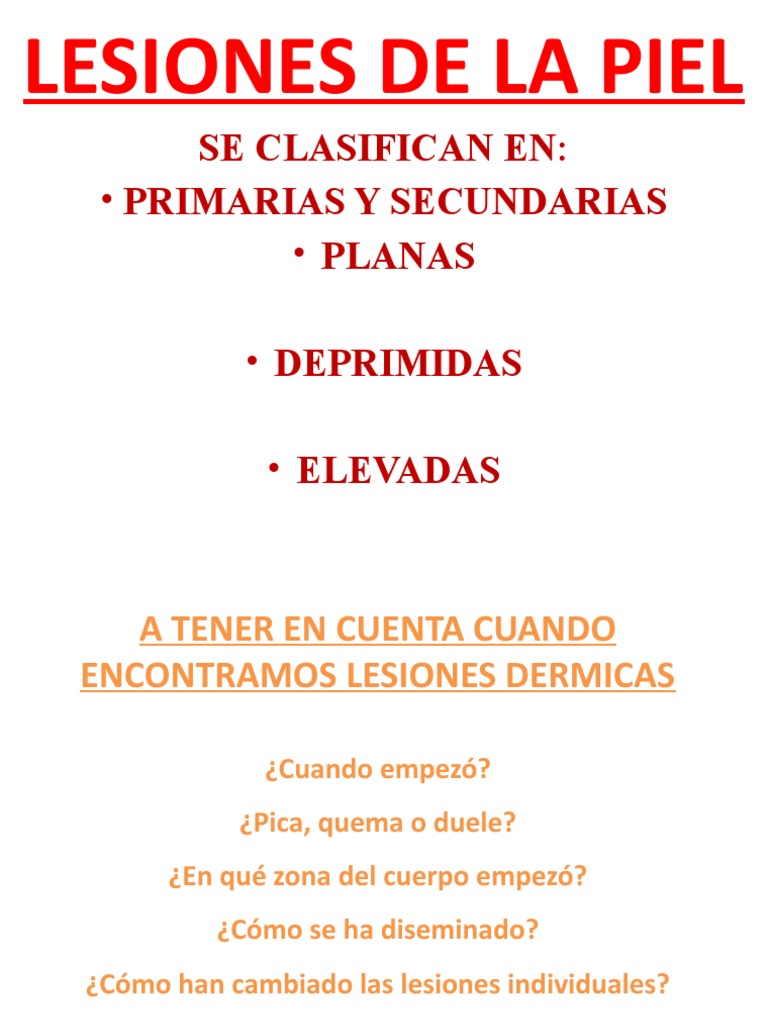 Lesiones de La Piel | PDF | Piel | Epidermis