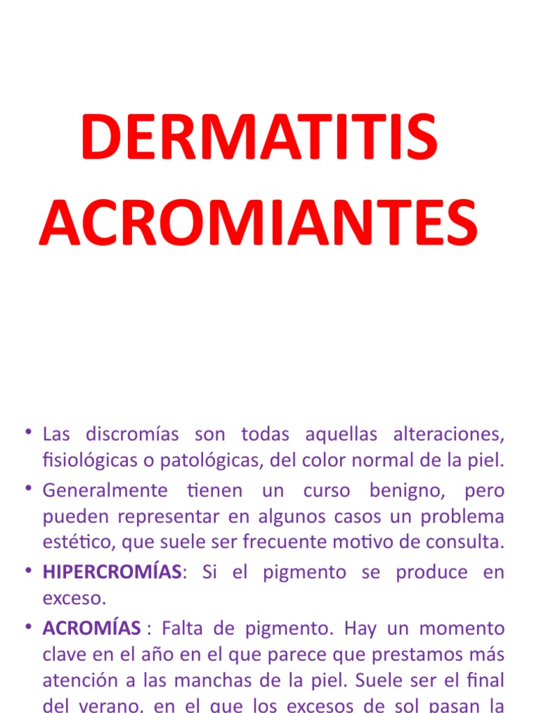 Copia de DERMATITIS ACROMIANTES | PDF | Epidermis | Color de piel humana