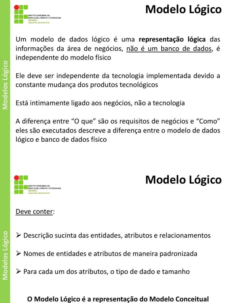 Modelo Logico - Parte 1 | PDF | Tabela (banco de dados) | Dados