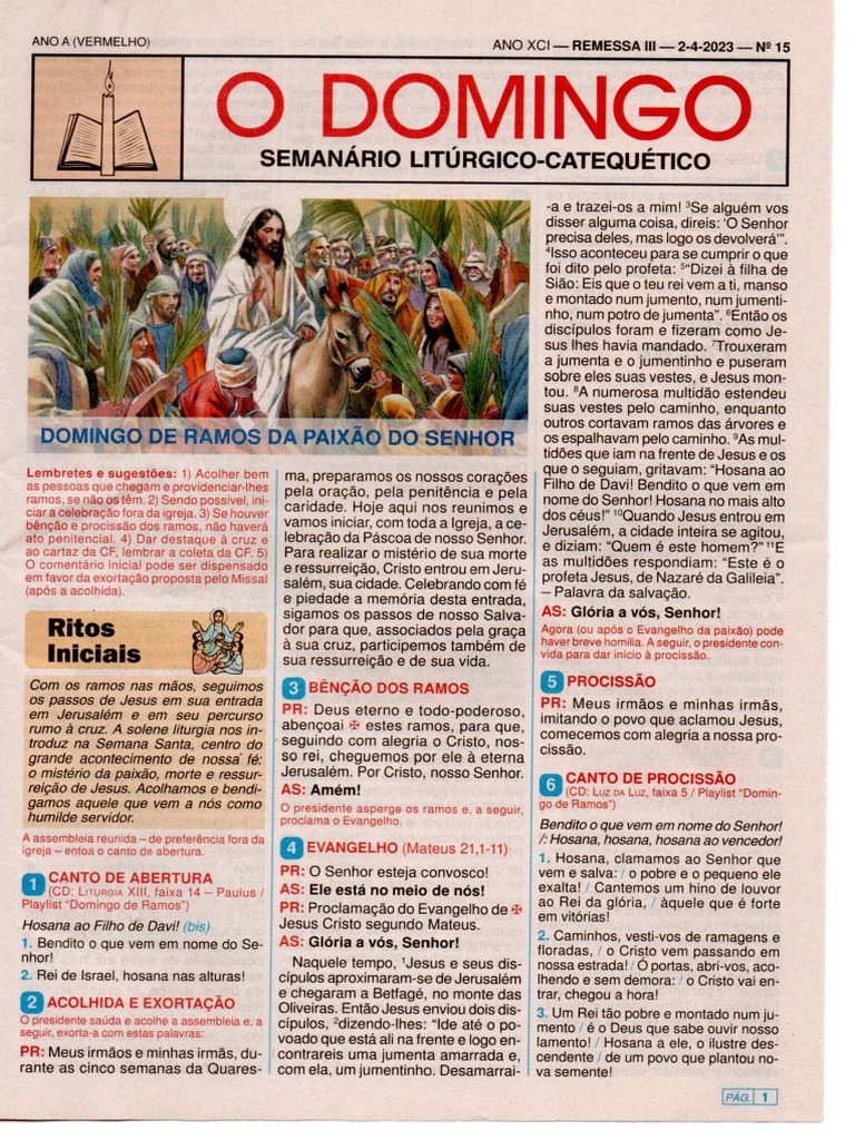 Folheto Domingo de Ramos 020423 | PDF