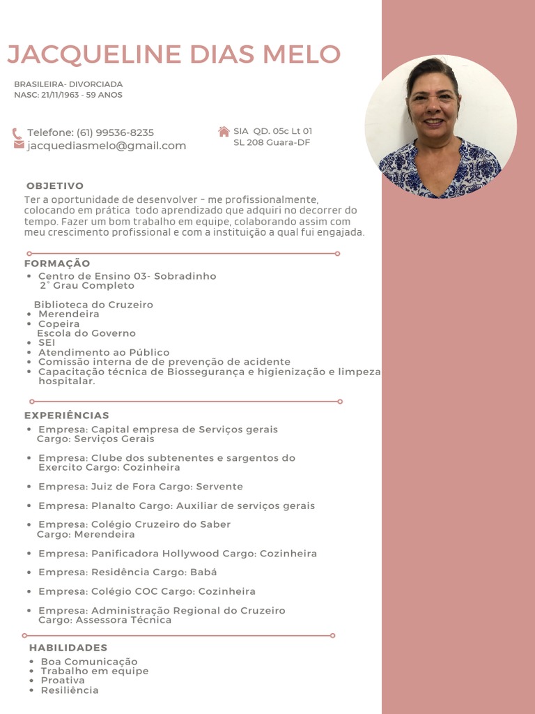 Currículo Jacqueline Dias Melo | PDF