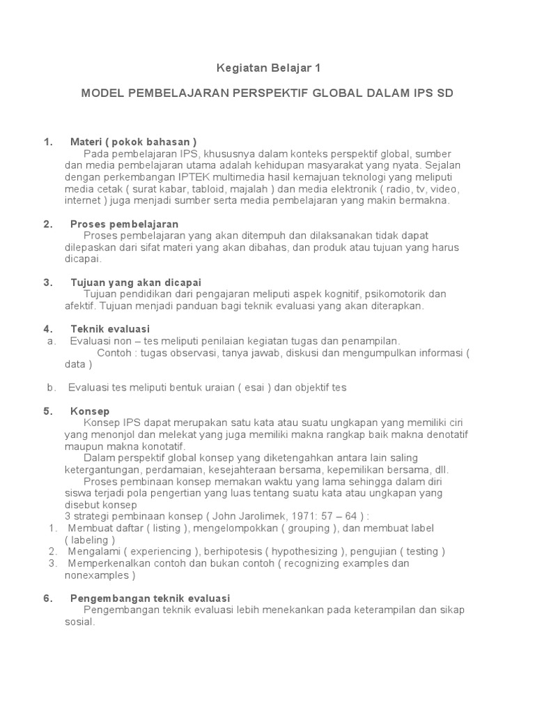 Rangkuman Modul 6 Perspektif Global | PDF