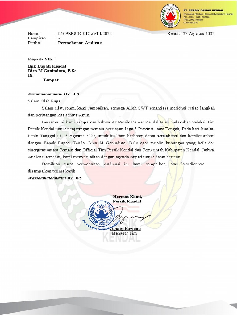 Contoh Permohonan Audiensi | PDF