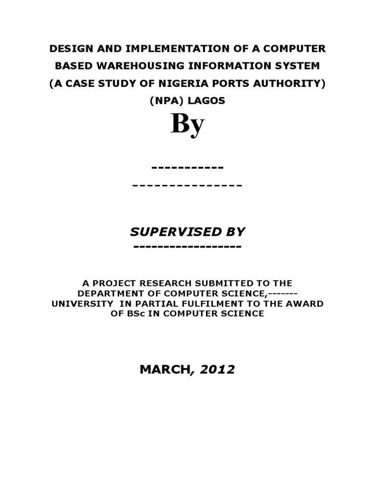 DESIGN-AND-IMPLEMENTATION-OF-A-COMPUTER-BASED-WAREHOUSING-INFORMATION-SYSTEM | PDF | Computer ...