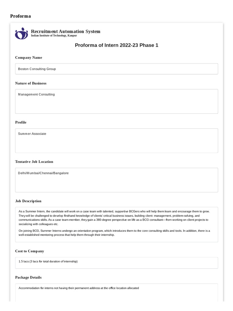 Boston Consulting Group Summer Associate Pdf