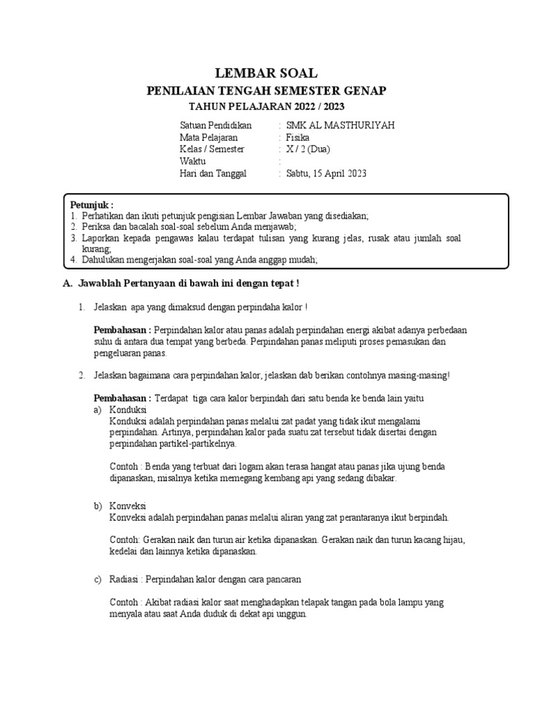 Soal PTS 2 Fisika Kelas X K13 | PDF