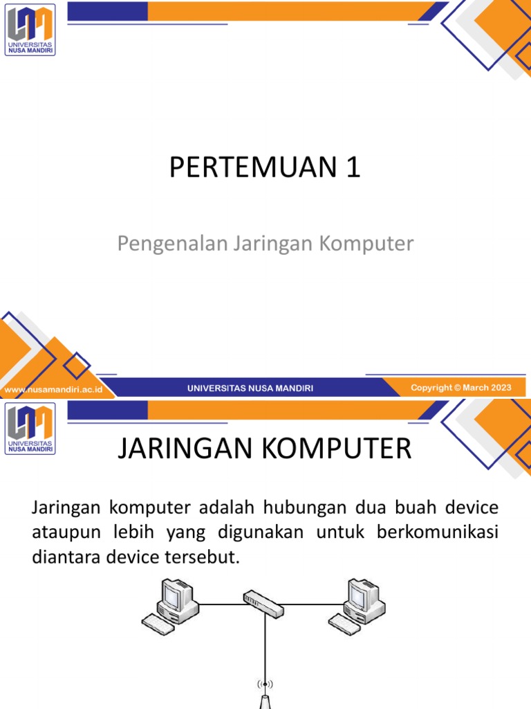 Pertemuan 1: Pengenalan Jaringan Komputer | PDF | Teknologi & Rekayasa