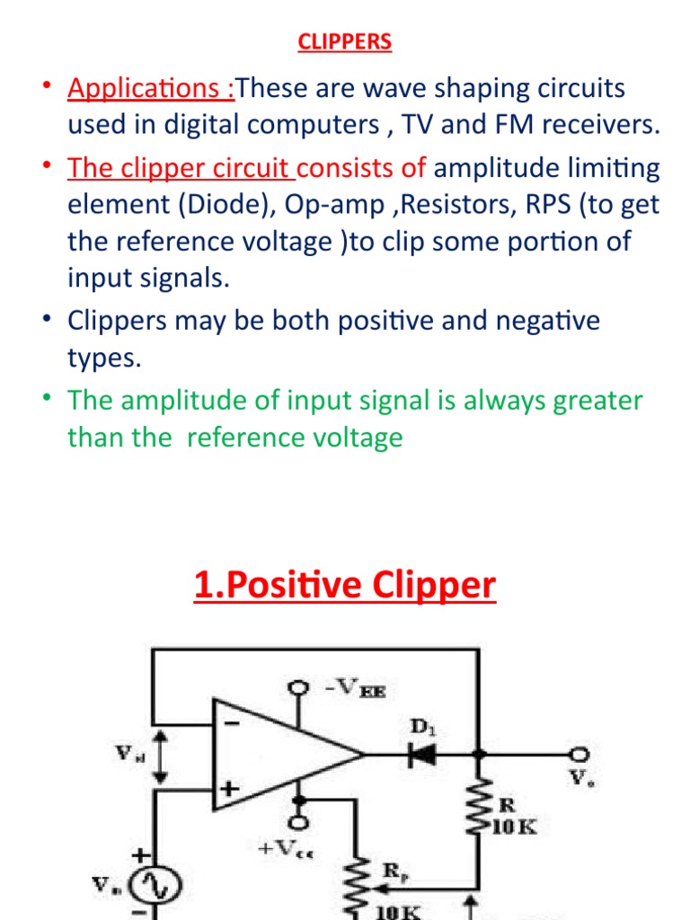 Clippers and Clamper Circuits Using Op-Amp | PDF