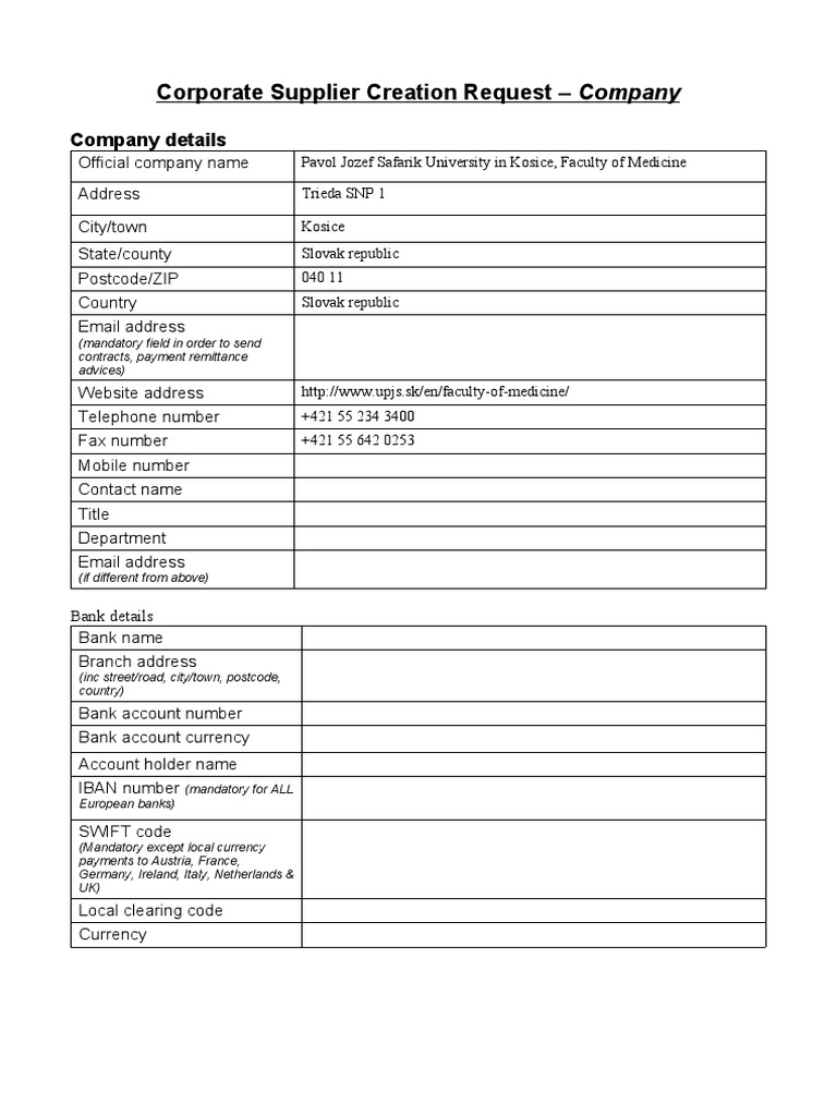 SUPPLIER - Company - 1 | PDF