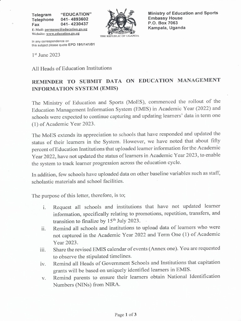 Emis Calendar Term 2 | PDF