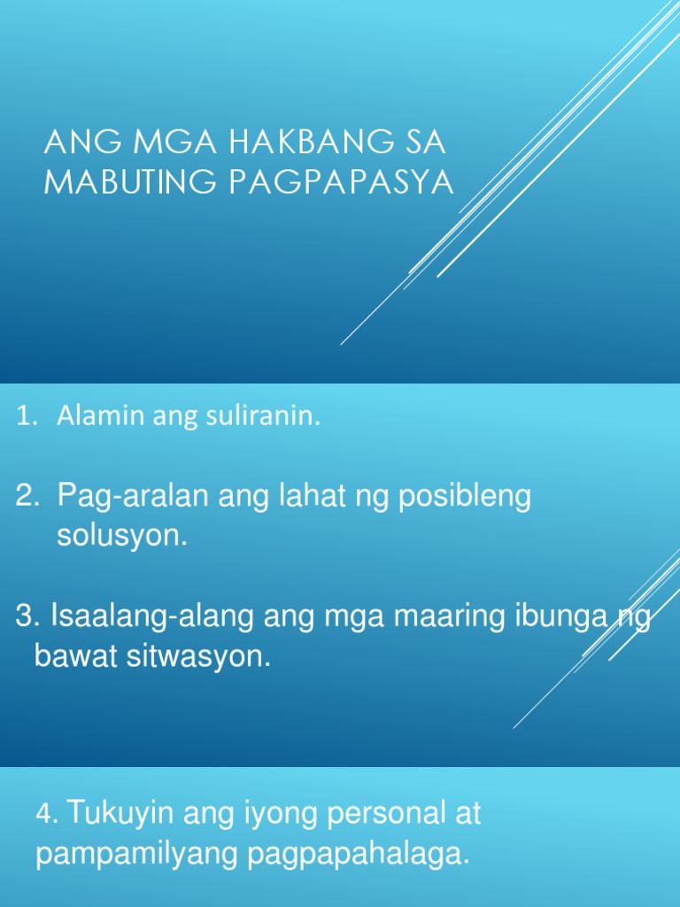 Mga Hakbang Sa Mabuting Pagpapasya (1) | PDF