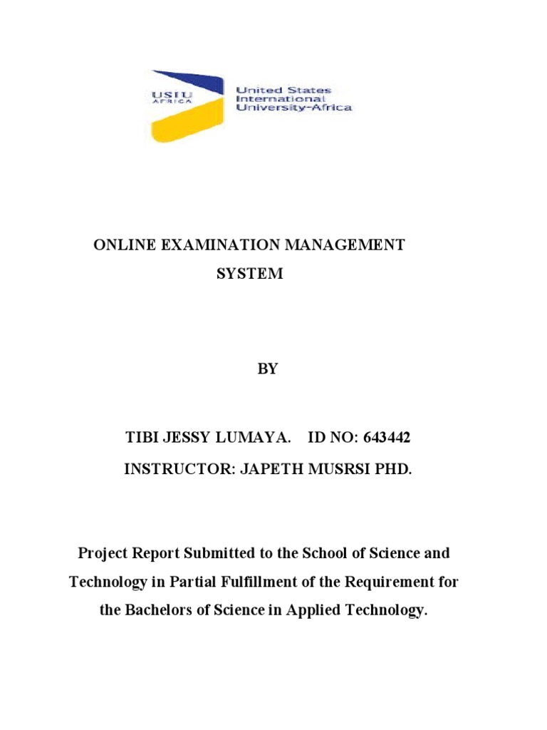 Online Exam System Report Pdf Educational Technology Standardized