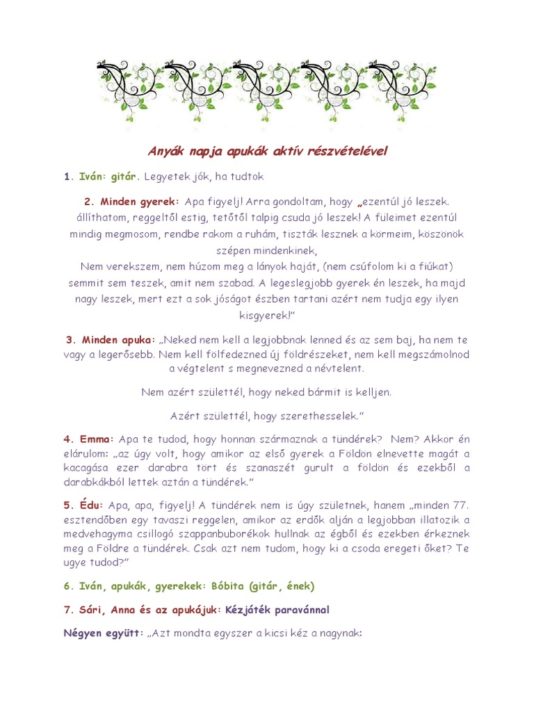 2013 Anyák Napja | PDF