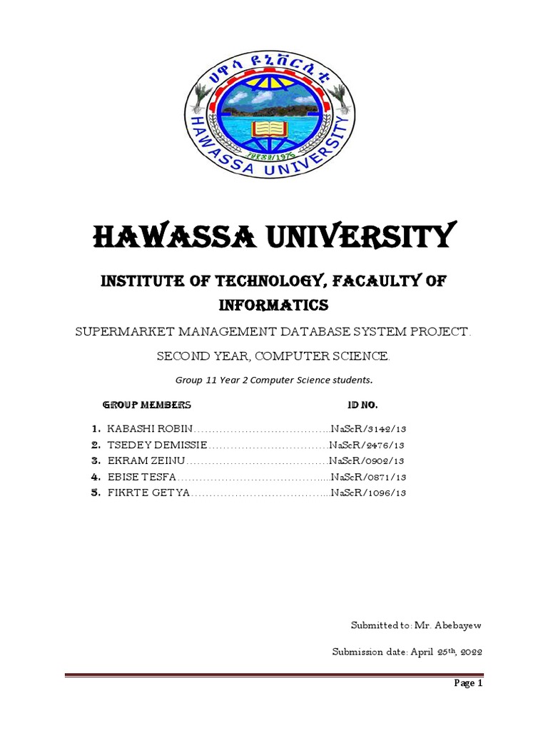 Supermarket Management DataBase System Group11 Project | PDF ...