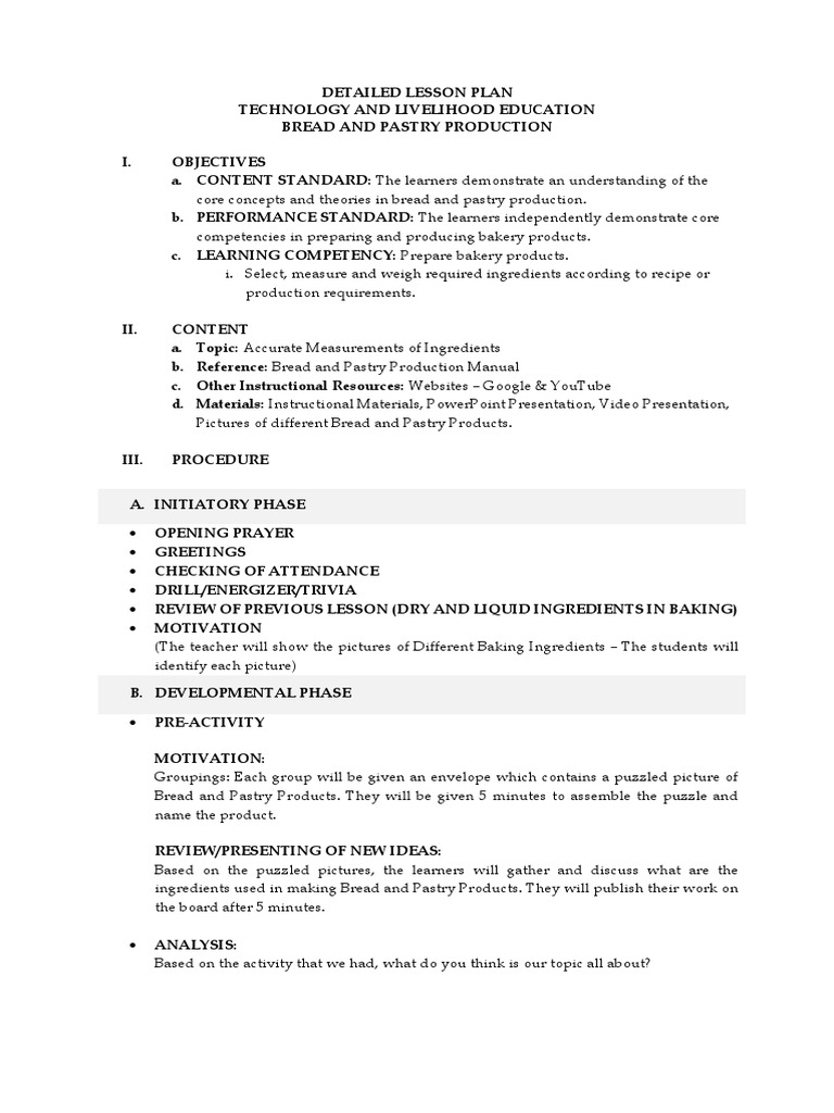Demo-Teaching Lesson Plan-Tle-Bpp | PDF | Cuisine | Food And Drink Preparation