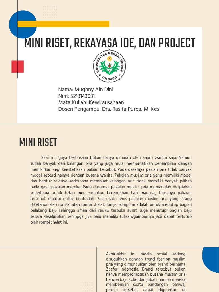 Mini Riset, Rekayasa Ide, Dan Project | PDF