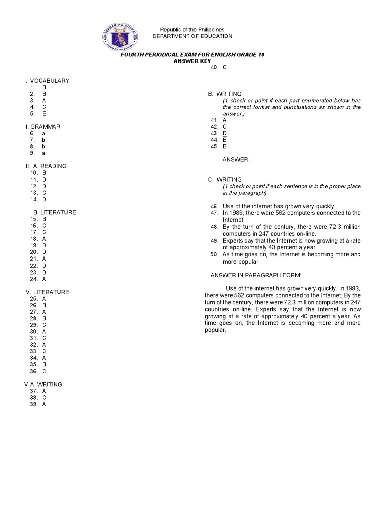 4Q English 10 Ak | PDF