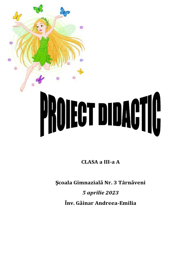 Proiect de Lectie - Tablou de Primavara | PDF