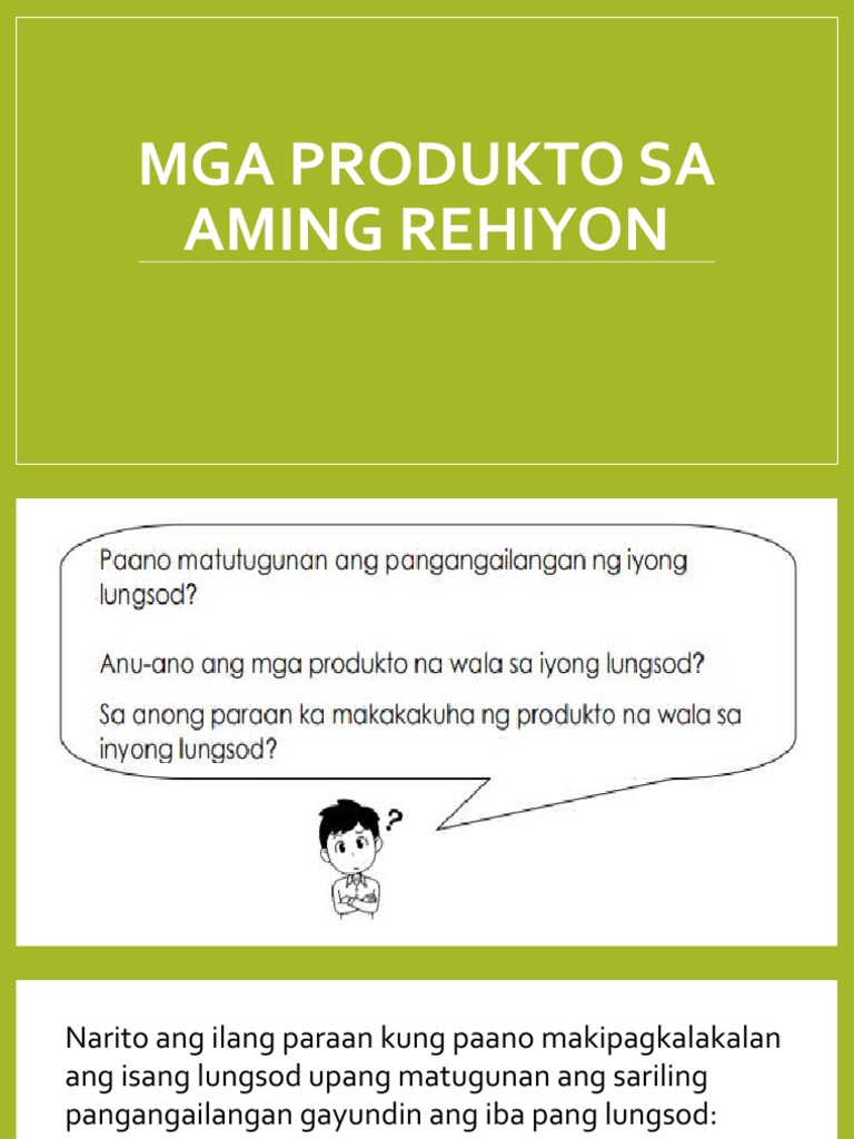 Mga Produkto Sa Aming Rehiyon (Ap3wk3q4) | PDF