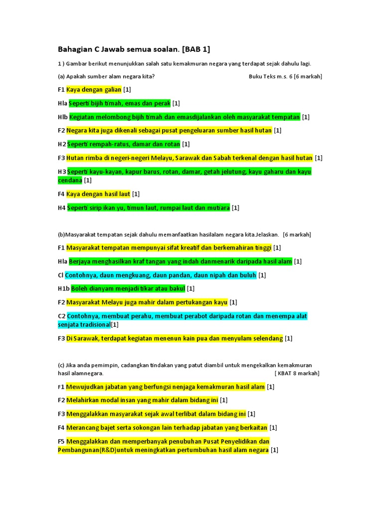Bab 2 Form 3 Sej essay | PDF