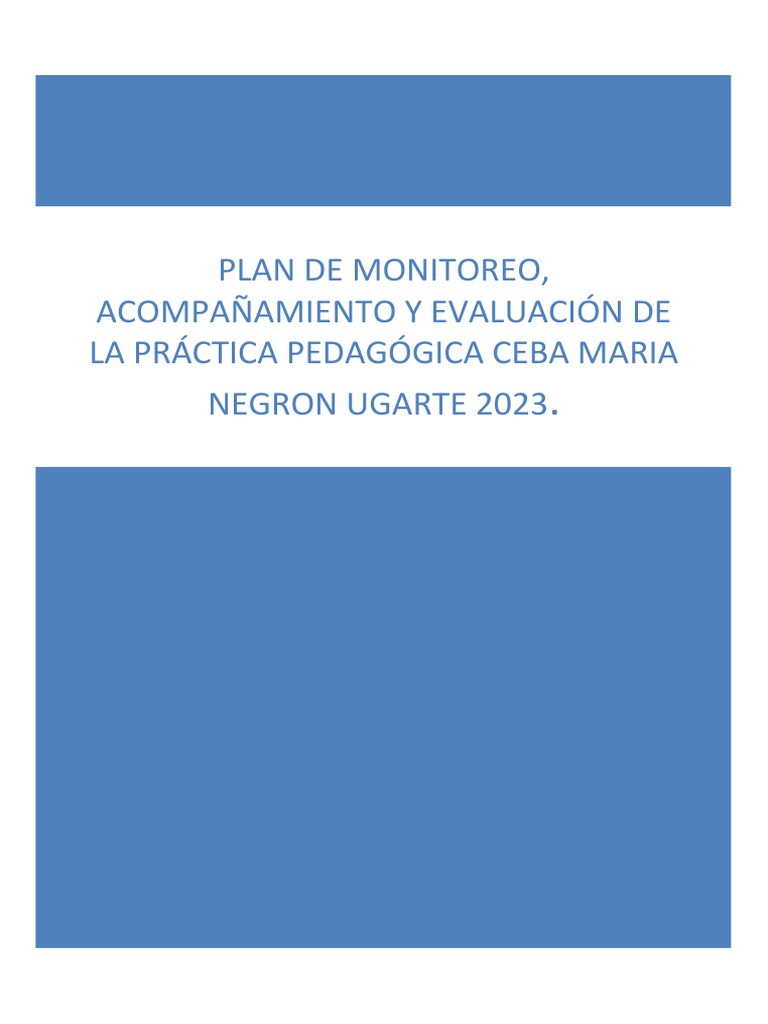 Monitoreo Docente CEBA María Negrón 2023 | PDF
