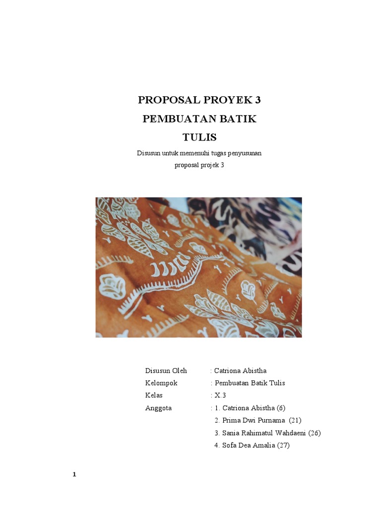 Proposal Pembuatan Batik Tulis | PDF