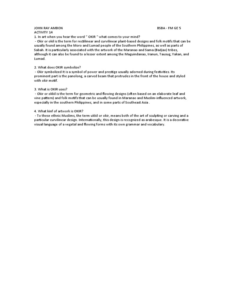 Activity 14 Ge 5 Jra | PDF