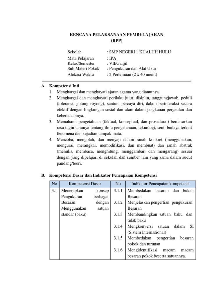 RPP IPA TERPADU FAURIZA HAFNI Baru | PDF