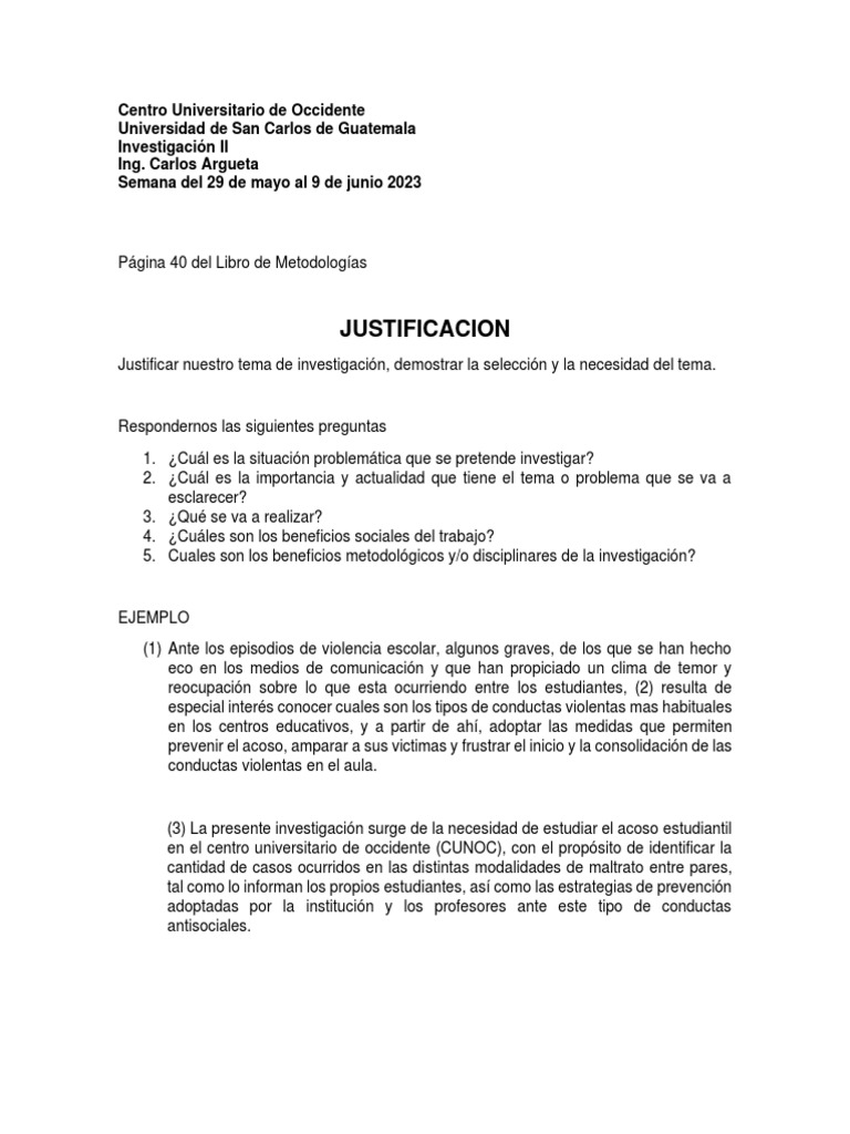 JUSTIFICACION | PDF