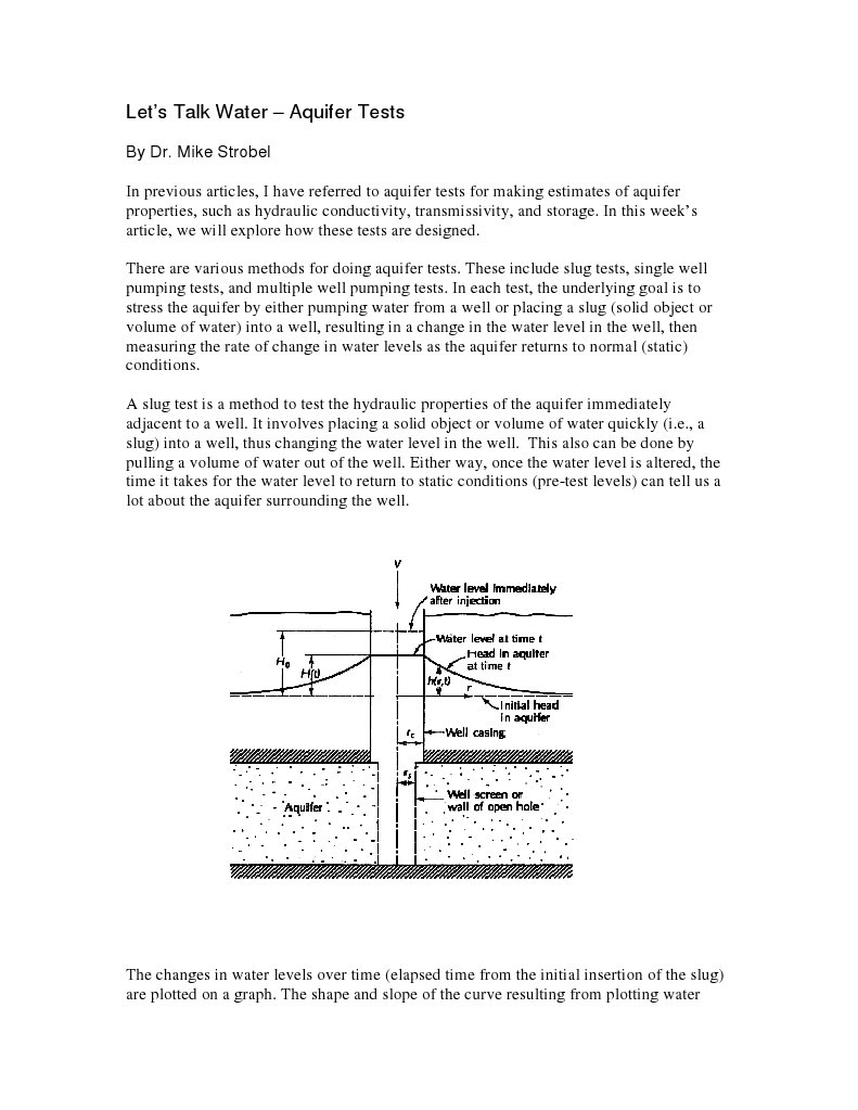 Understanding Aquifer Tests Methods | PDF | Aquifer | Groundwater