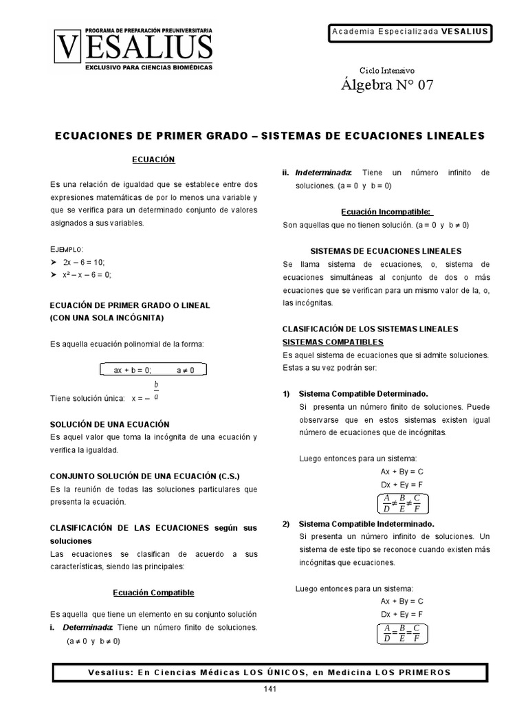 3 Ecuac. de 1er Grado-Sis. Line 141-144 | PDF | Ecuaciones | Sistema de ecuaciones lineales
