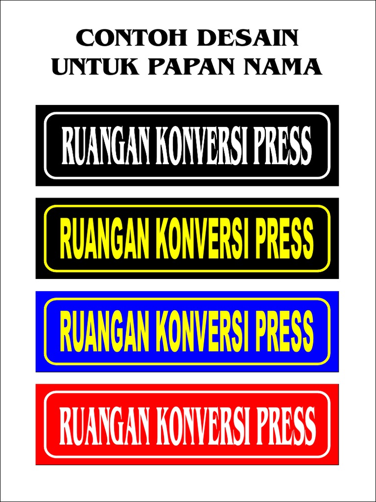 Desain Pembuatan Papan Nama | PDF