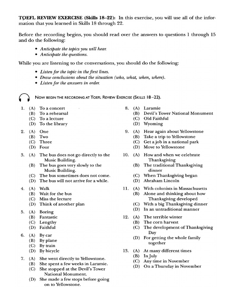 TOEFL Exercise 18-22 | PDF