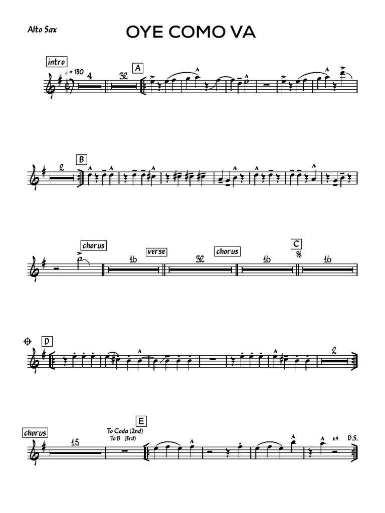 Oye Como Va - Brass-Alto - Sax | PDF