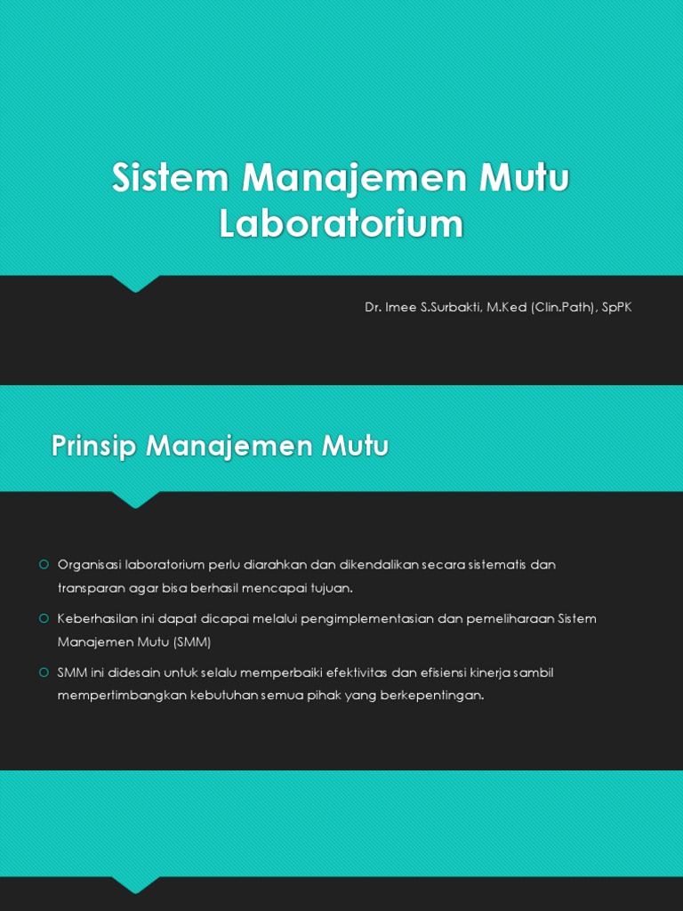Sistem Manajemen Mutu Laboratorium | PDF