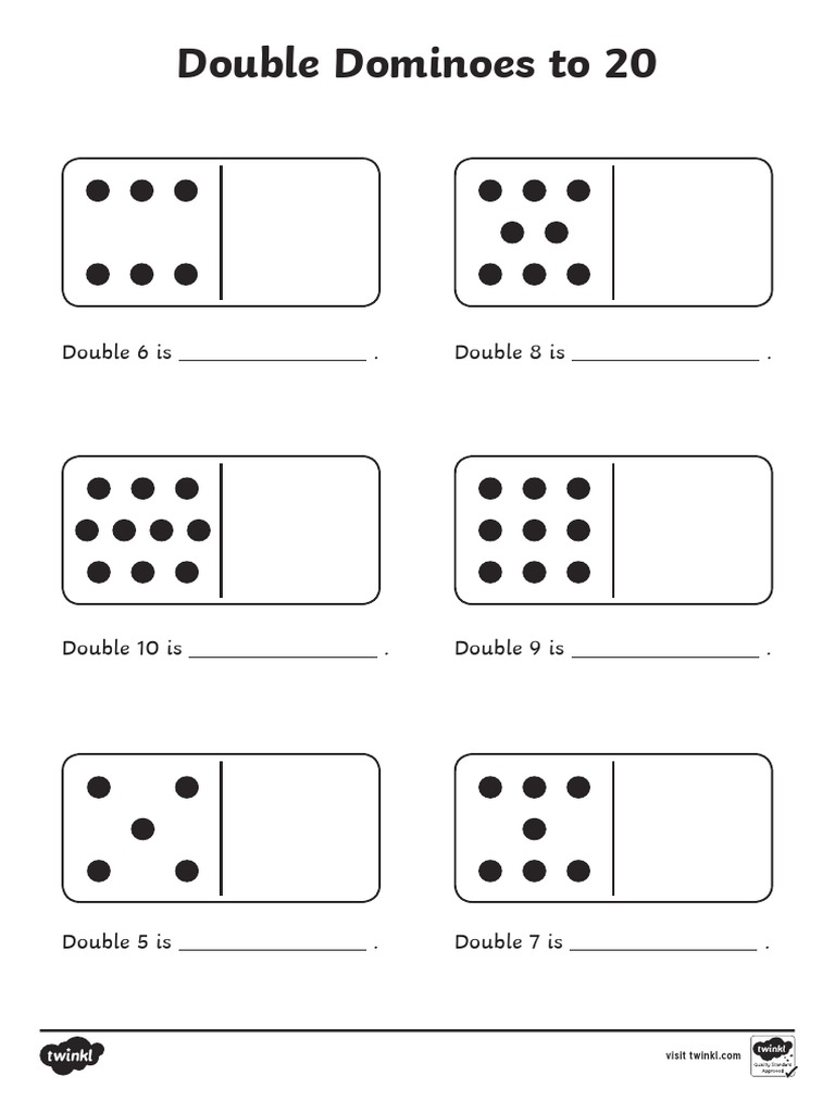 Double Dominoes to 20 Activity Sheet Ver 1 | PDF